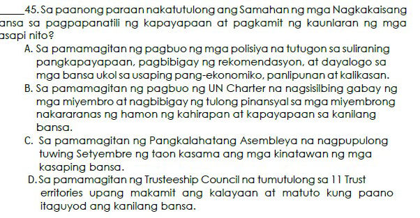 45. Sa paanong paraan nakatutulong ang | StudyX