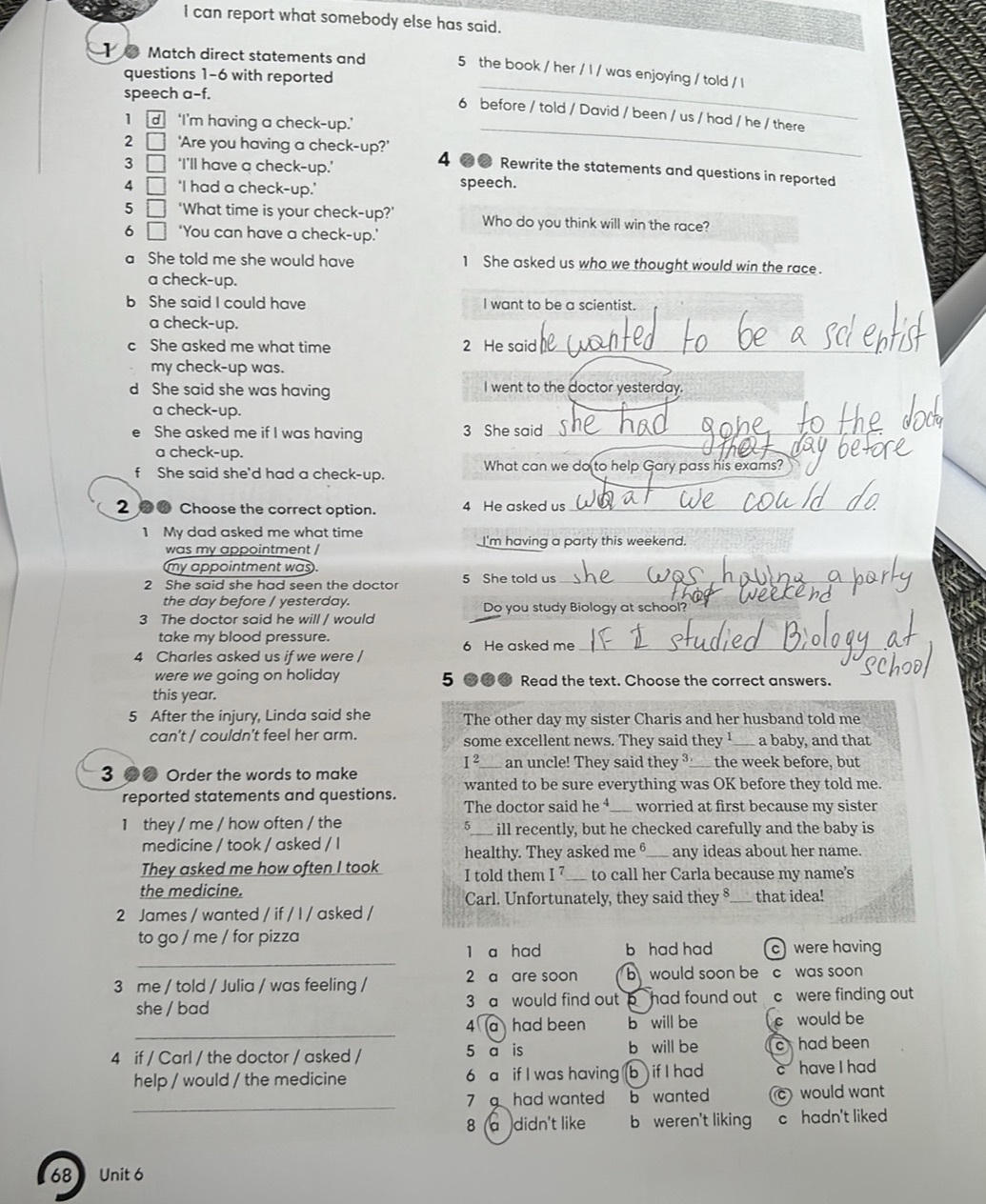 1 Match direct statements and questions 1-6 | StudyX