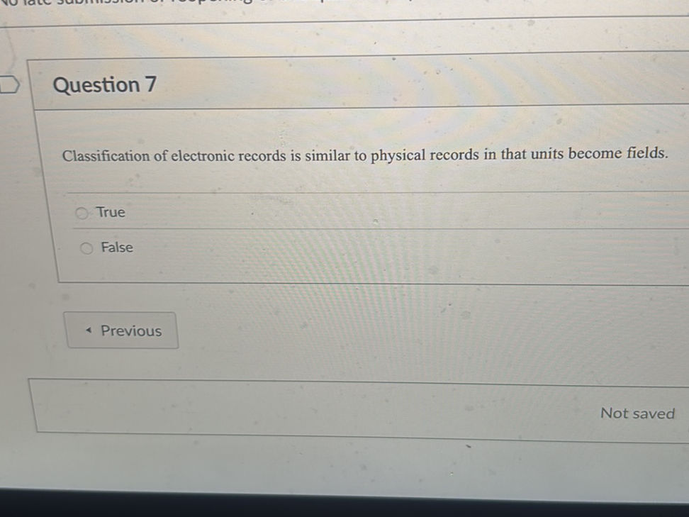 Classification of electronic records is | StudyX