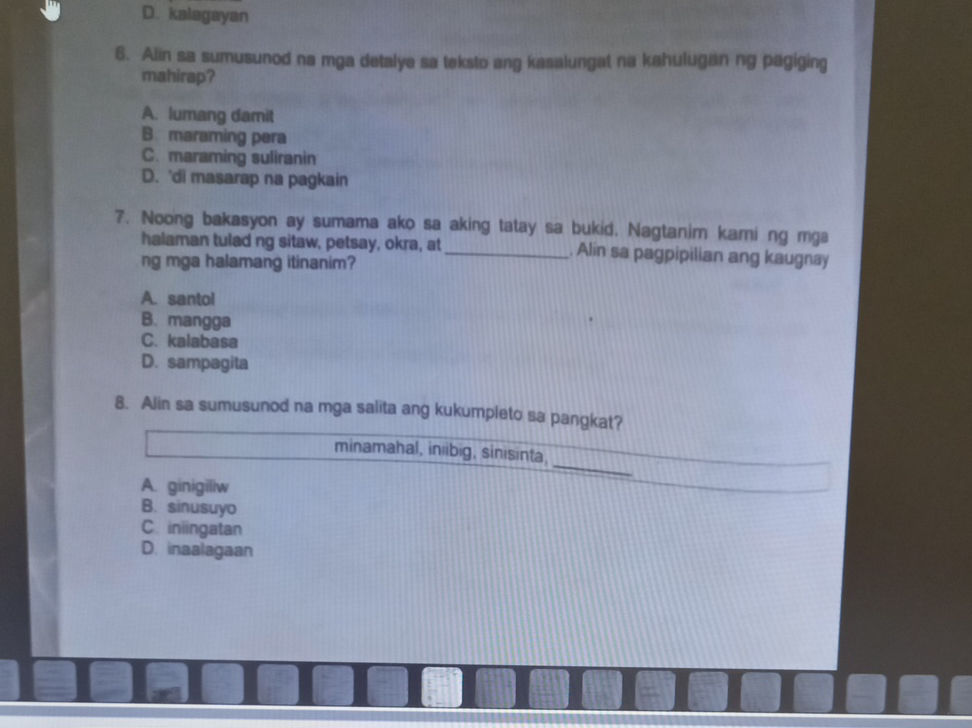 6. Alin sa sumusunod na mga detalye sa | StudyX