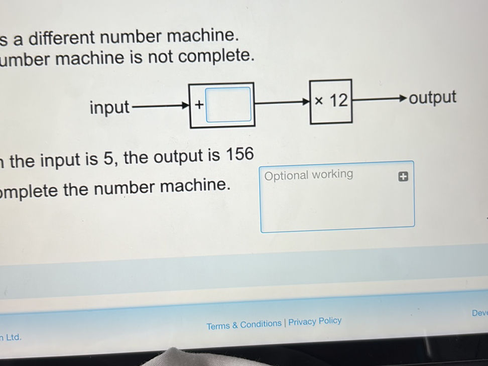 A different number machine. input -> + [ ] | StudyX