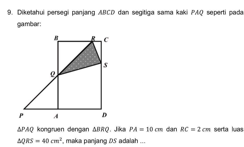 9. Diketahui persegi panjang ABCD dan | StudyX