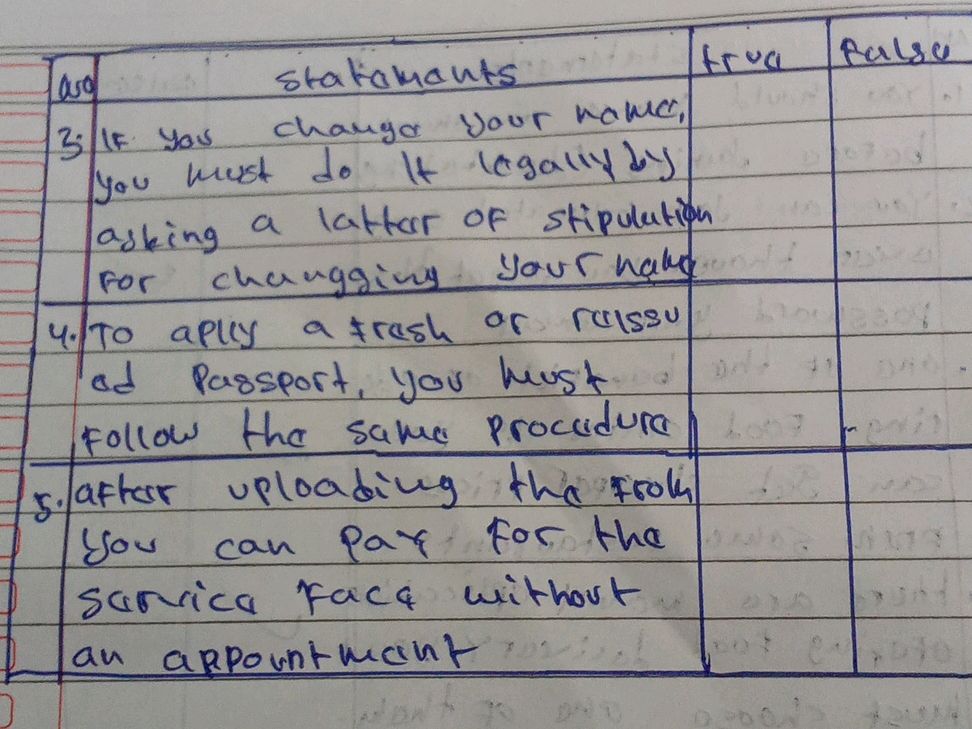 | Statements | True | False | |---|---|---| | StudyX