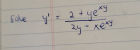 Solve $y' = {2 + ye^{xy}}{2y - xe^{xy}}$