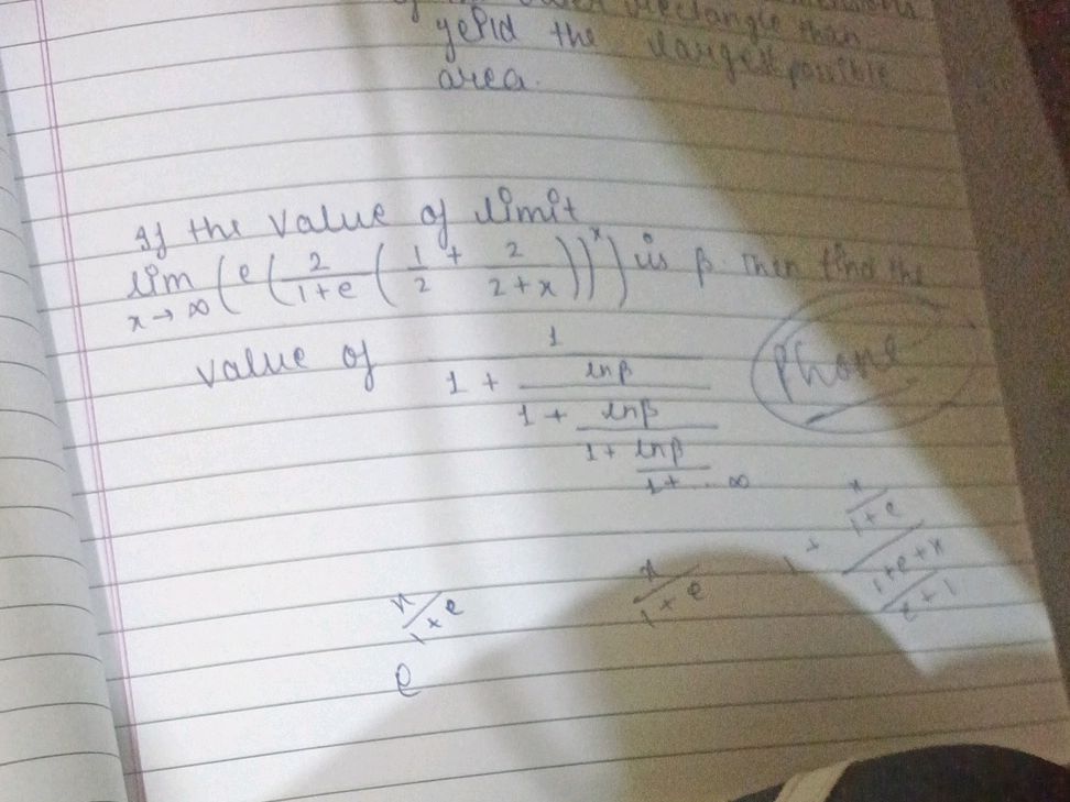 If the value of limit $$_{x } (e^{ | StudyX