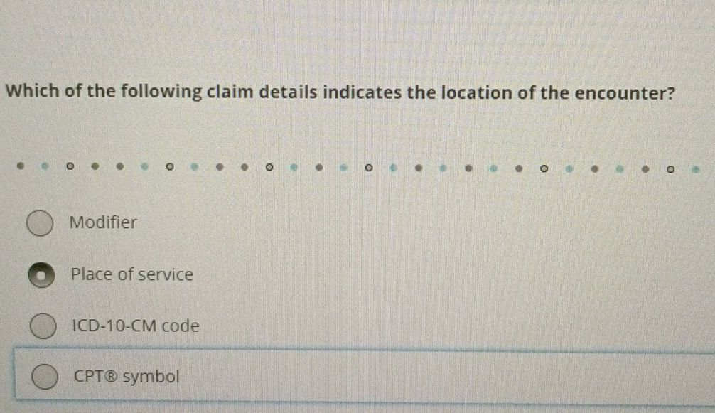 Which of the following claim details | StudyX