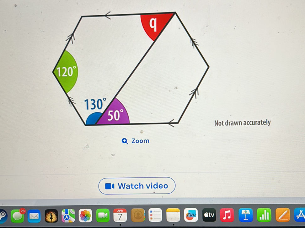 The image shows a hexagon with some angles | StudyX
