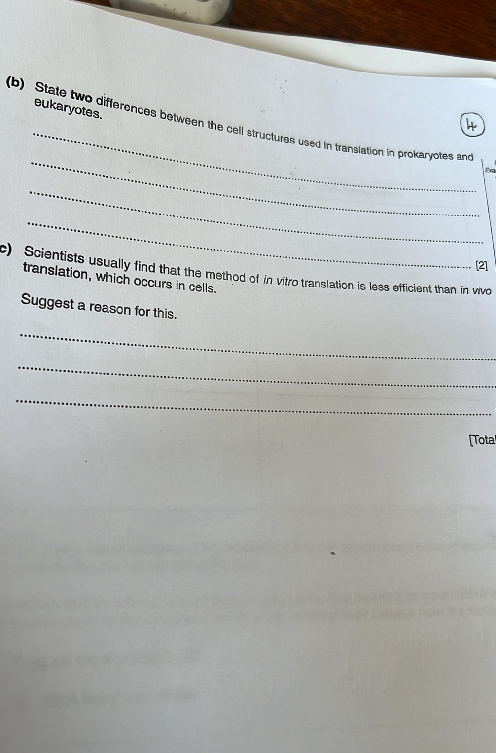 (b) State two differences between the cell | StudyX