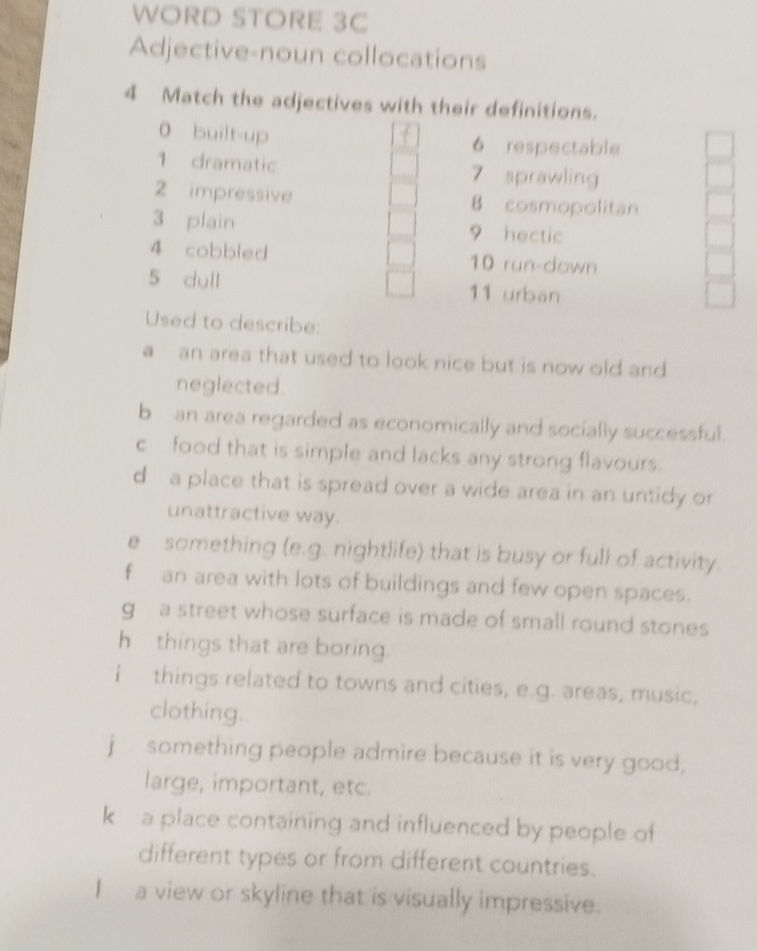 Match the adjectives with their definitions. | StudyX