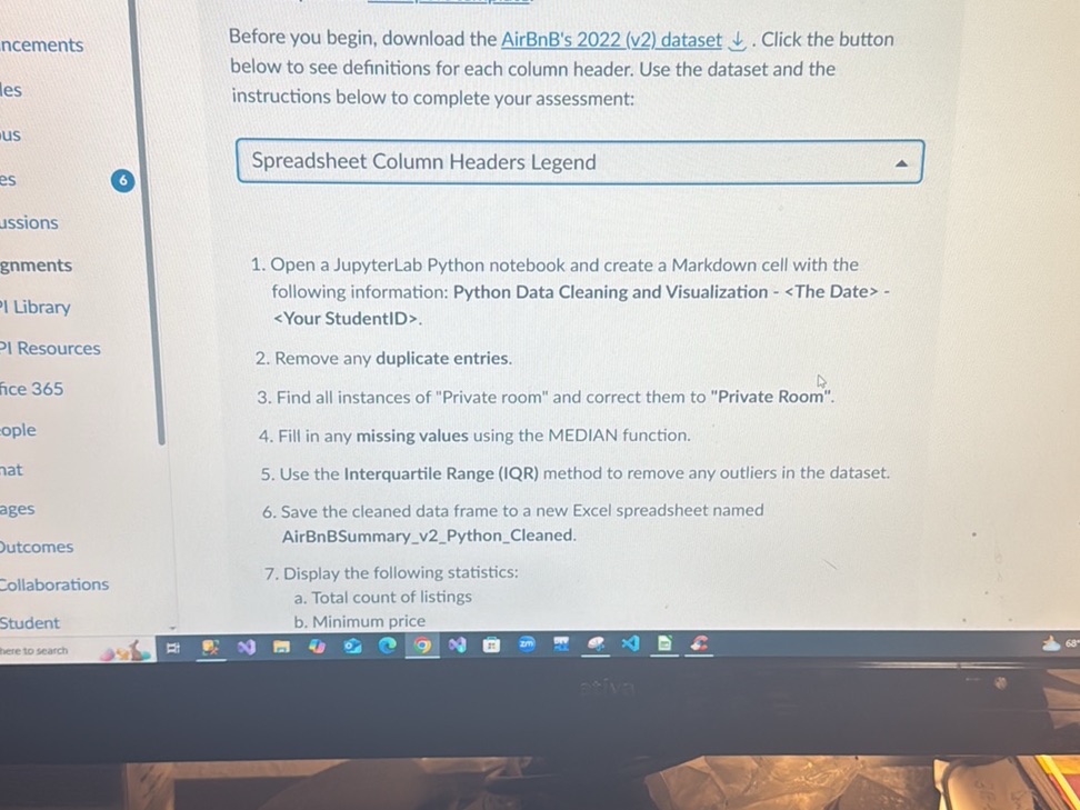 1. Open a JupyterLab Python notebook and | StudyX