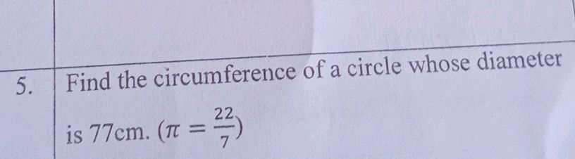 Find the circumference of a circle whose | StudyX