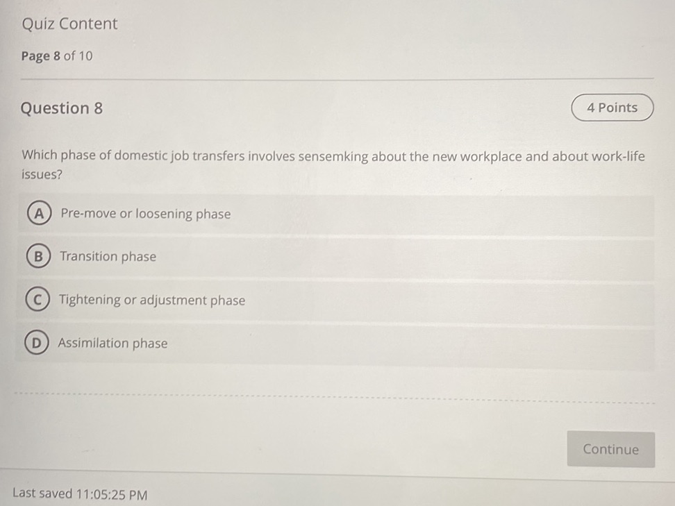 Which phase of domestic job transfers | StudyX