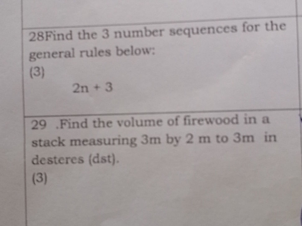 28 Find the 3 number sequences for the | StudyX