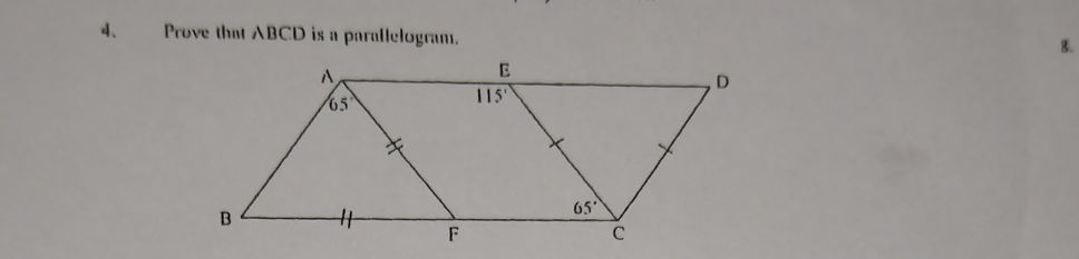 4. Prove that ABCD is a parallelogram. The | StudyX