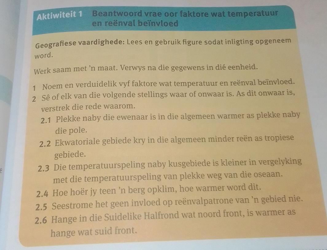 1. Noem en verduidelik vyf faktore wat | StudyX