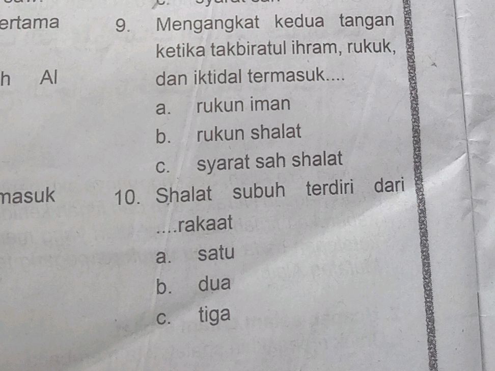 9. Mengangkat kedua tangan ketika takbiratul | StudyX