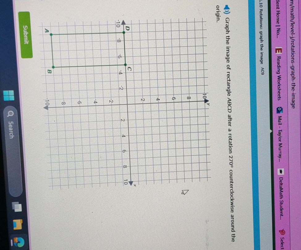 Graph the image of rectangle ABCD after a | StudyX