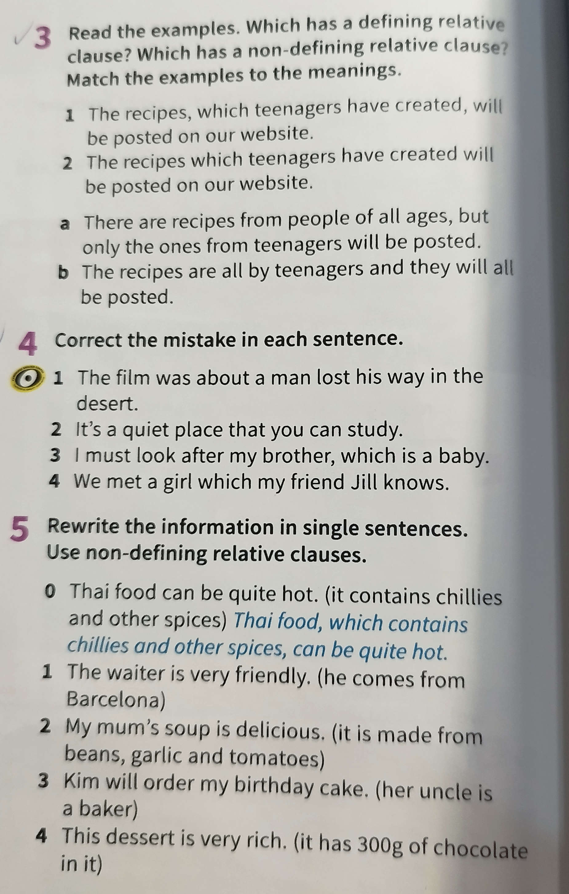 3 Read the examples. Which has a defining | StudyX