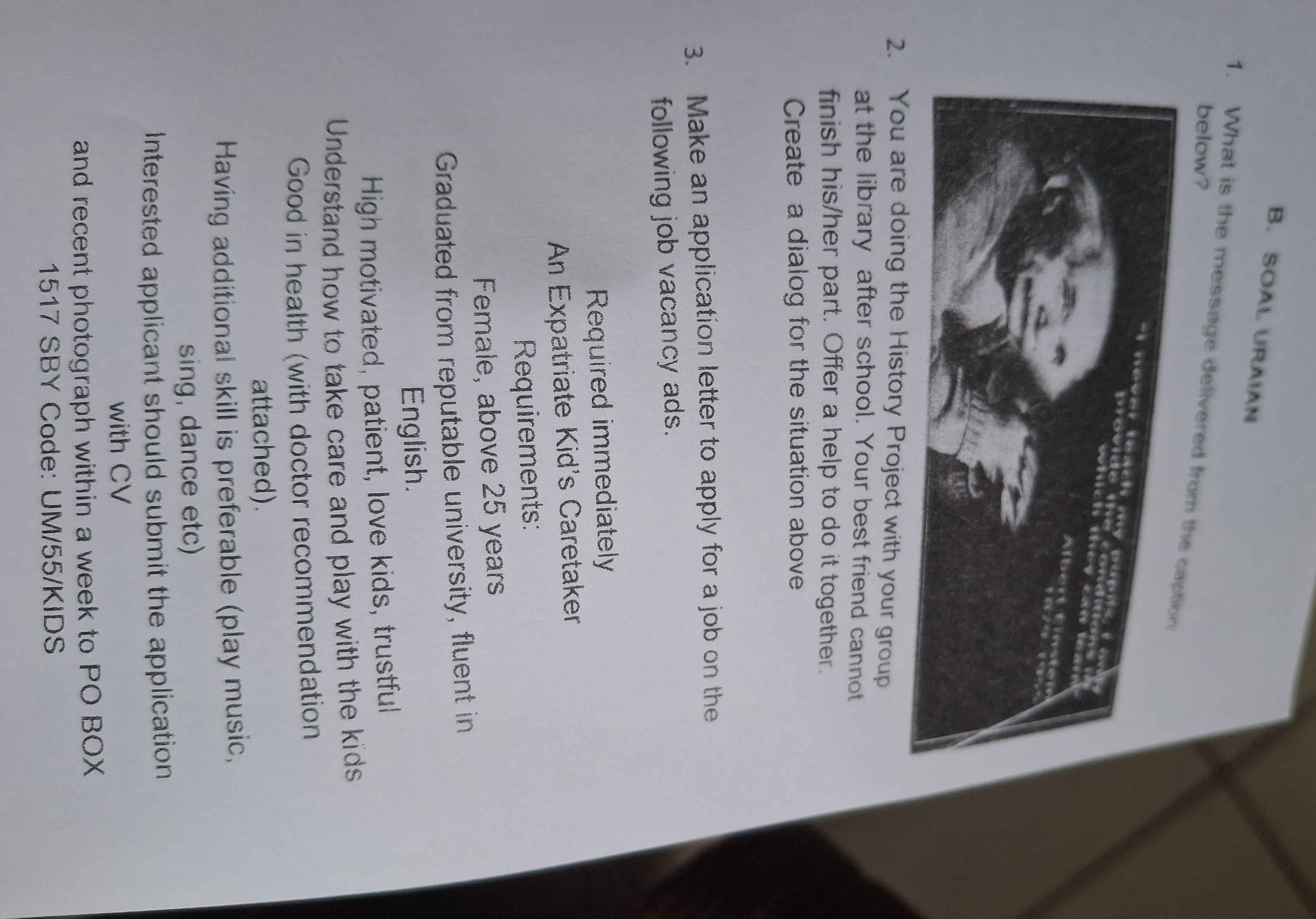 1. What is the message delivered from the | StudyX