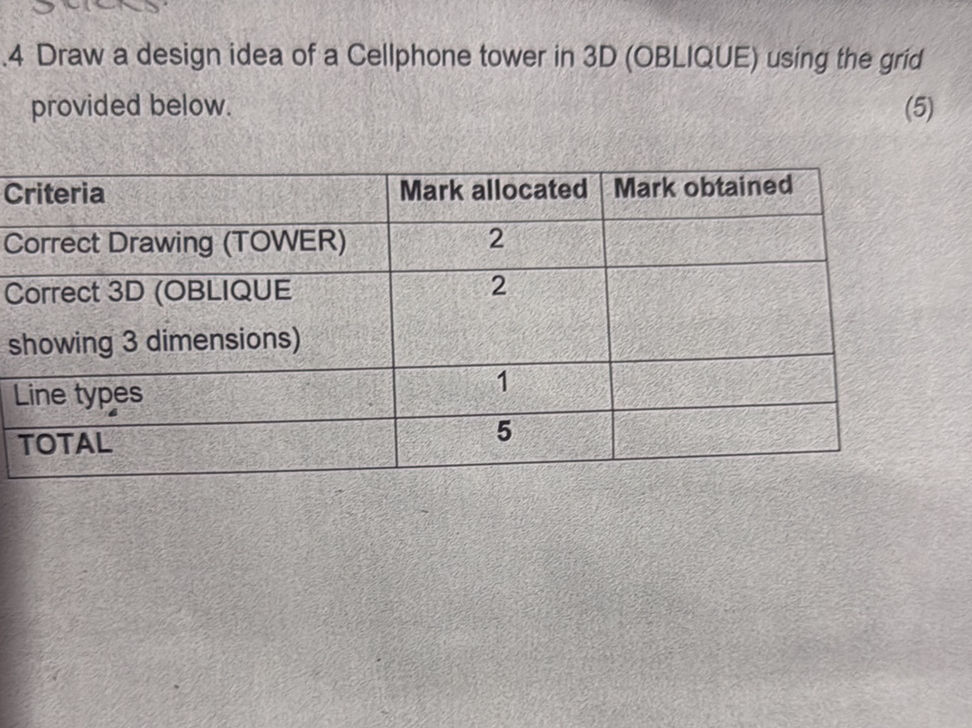 4. Draw a design idea of a Cellphone tower | StudyX