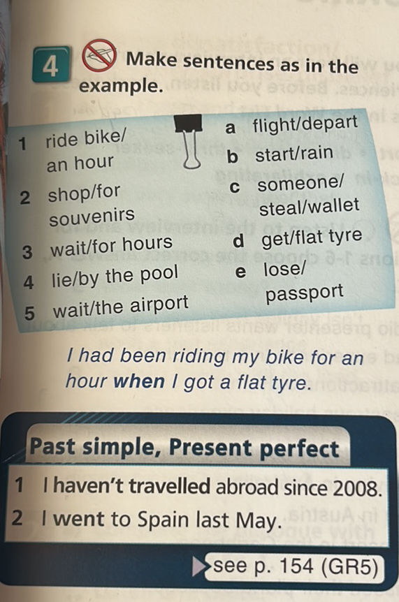 Make sentences as in the example. 1 ride | StudyX