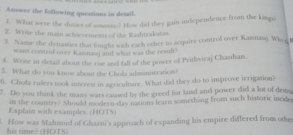 What were the duties of samantas? How did