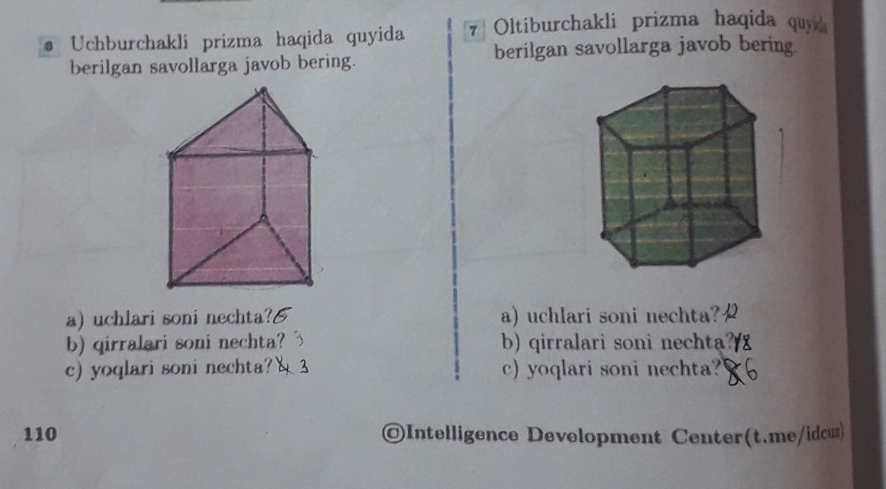 6 Uchburchakli prizma haqida quyida berilgan | StudyX
