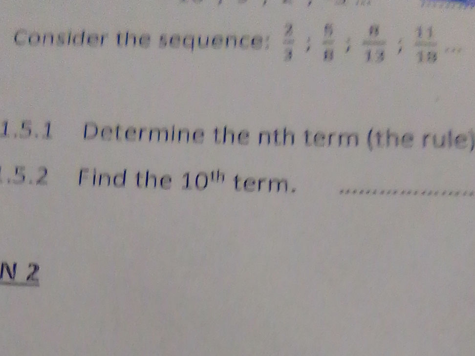 Consider the sequence: $ {2}{3}, {5}{8}, | StudyX