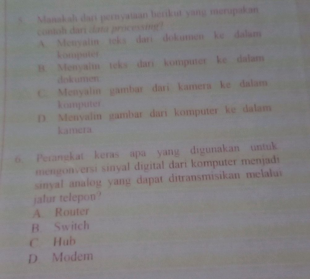 5. Manakah dari pernyataan berikut yang | StudyX