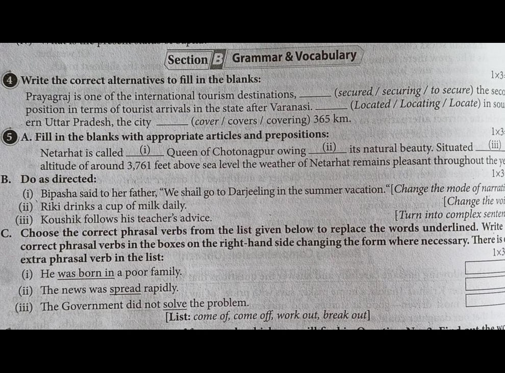 4 Write the correct alternatives to fill in | StudyX