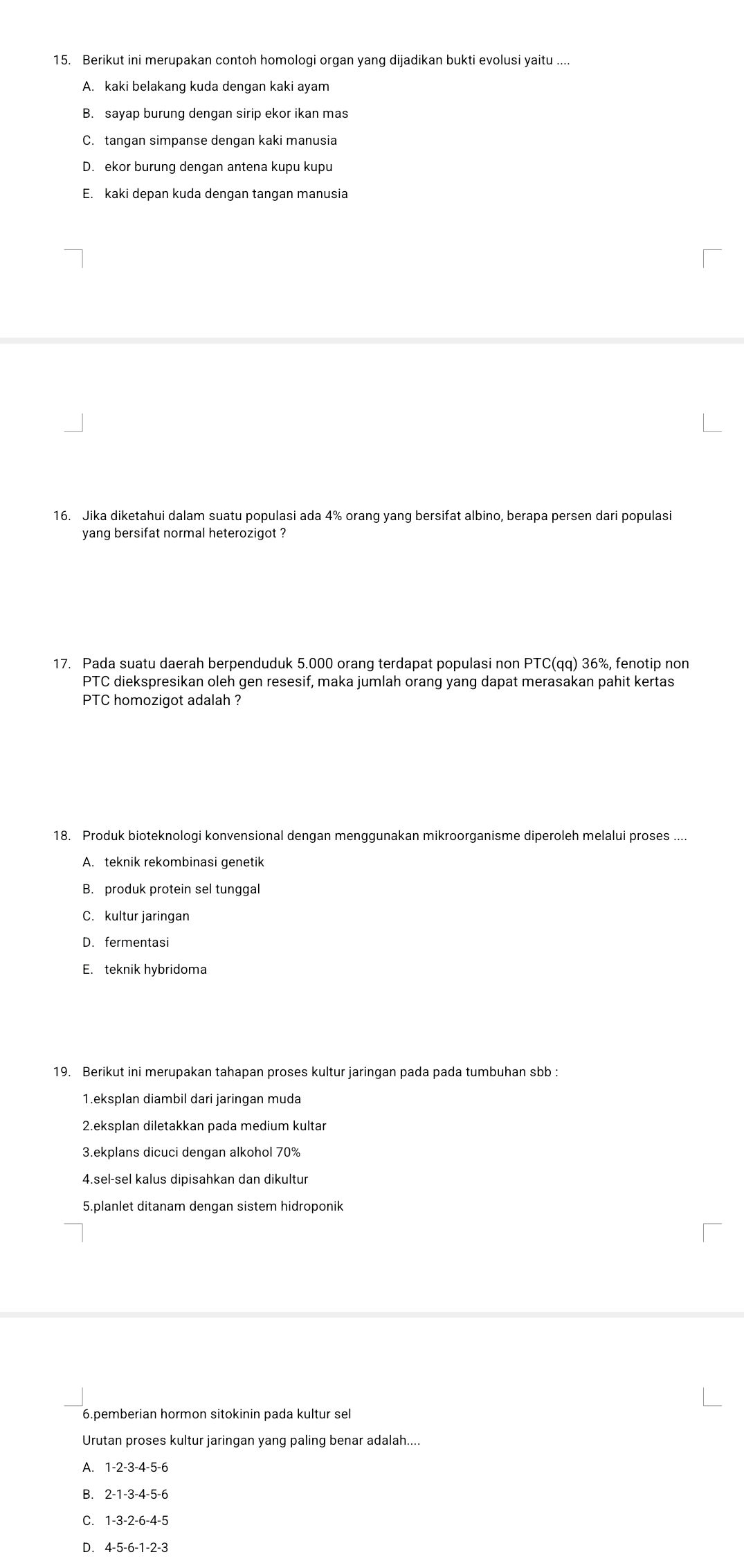 15. Berikut ini merupakan contoh homologi | StudyX