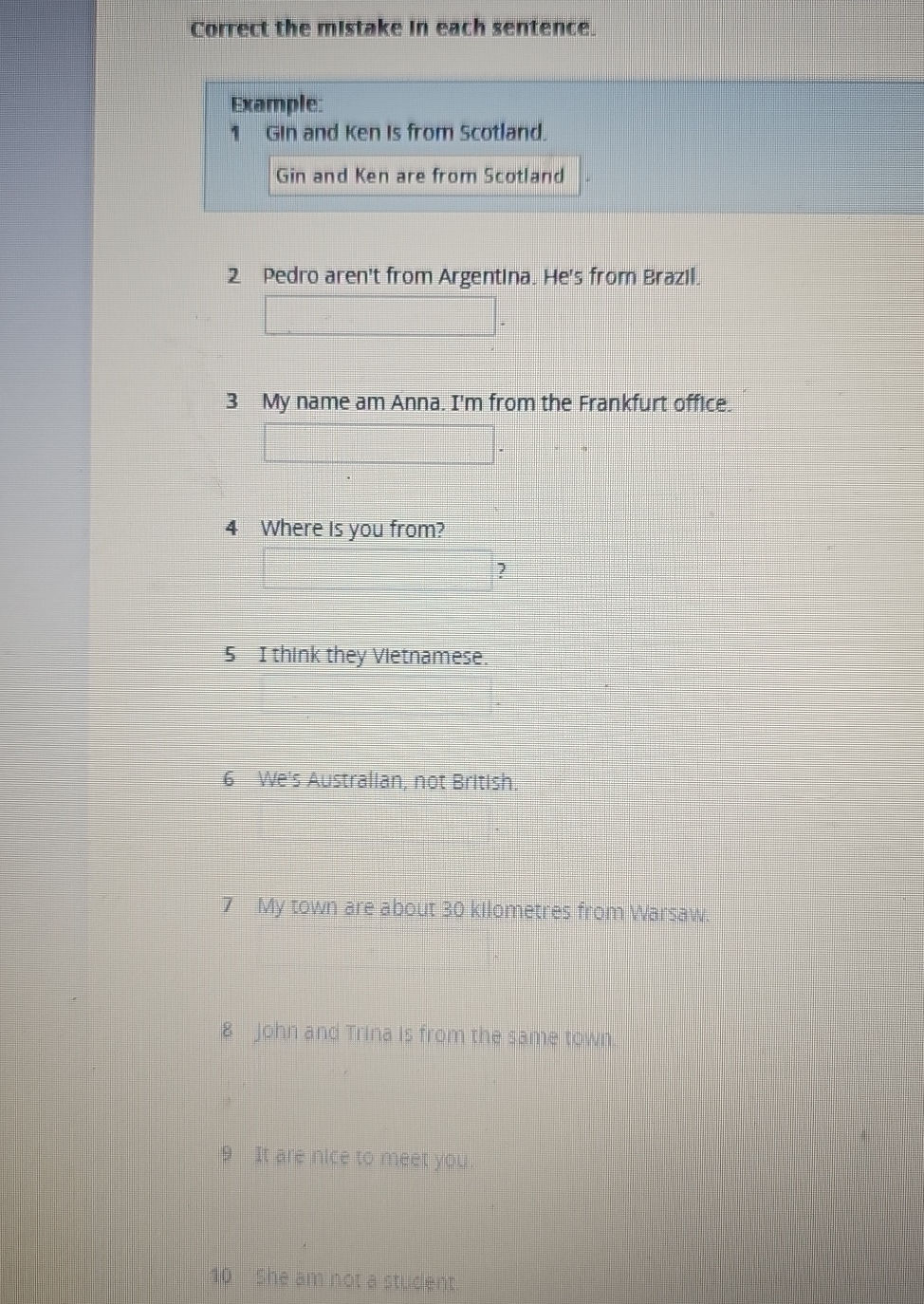 Correct the mistake in each sentence. | StudyX