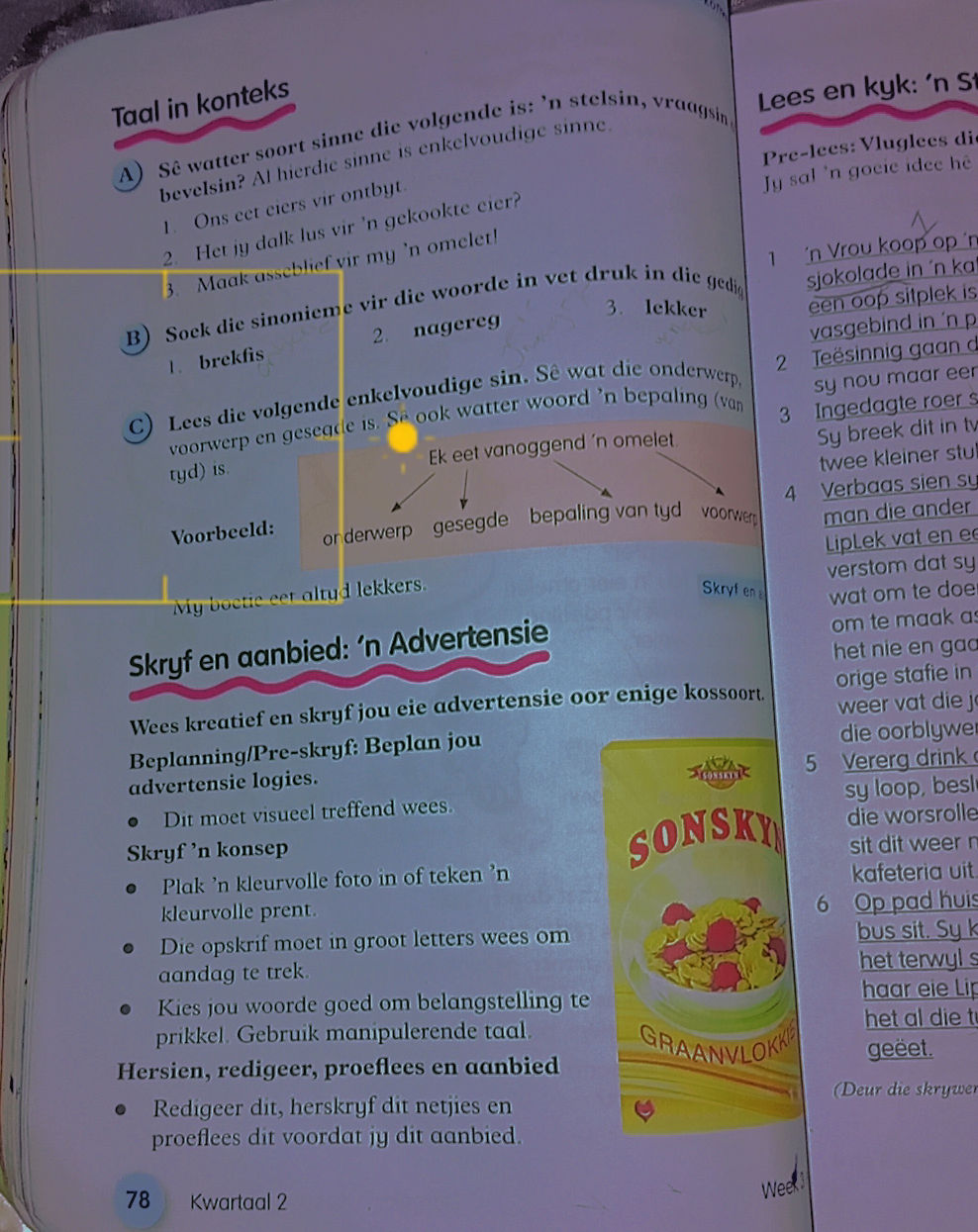 A) Sê watter soort sinne die volgende is: 'n | StudyX