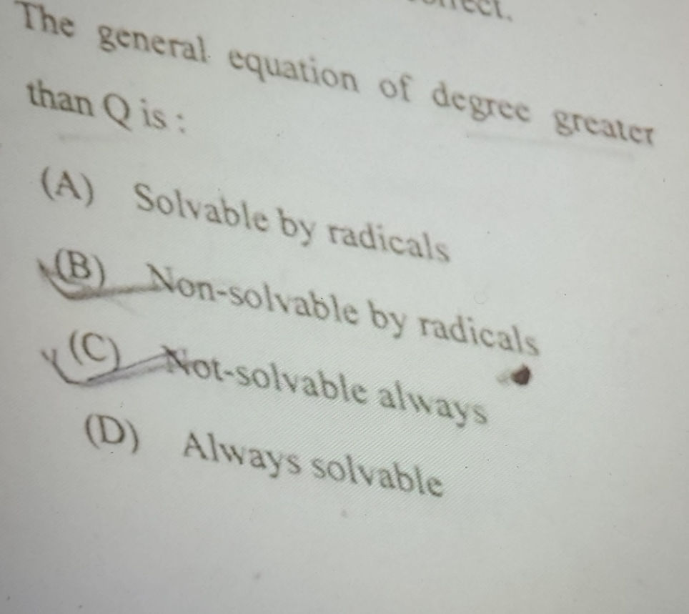 The general equation of degree greater than | StudyX