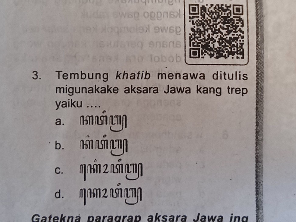 3. Tembung khatib menawa ditulis migunakake | StudyX
