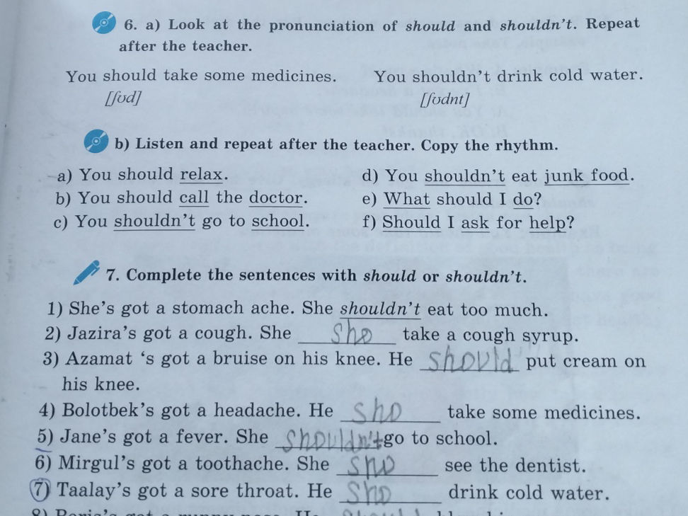 6. a) Look at the pronunciation of should | StudyX