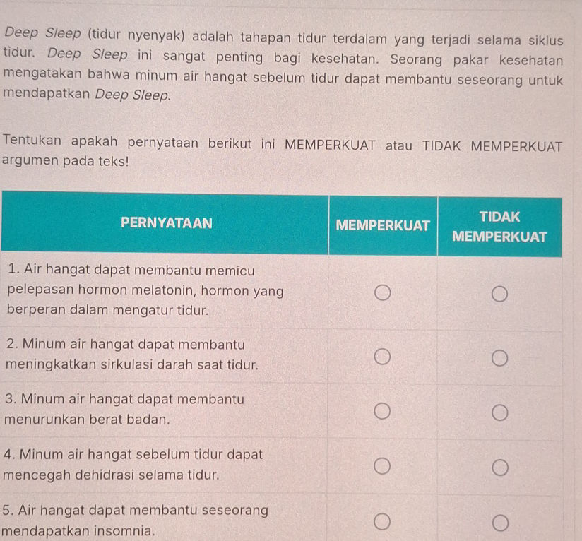 Deep Sleep (tidur nyenyak) adalah tahapan | StudyX