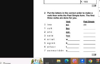 2 Put the letters in the correct order to | StudyX
