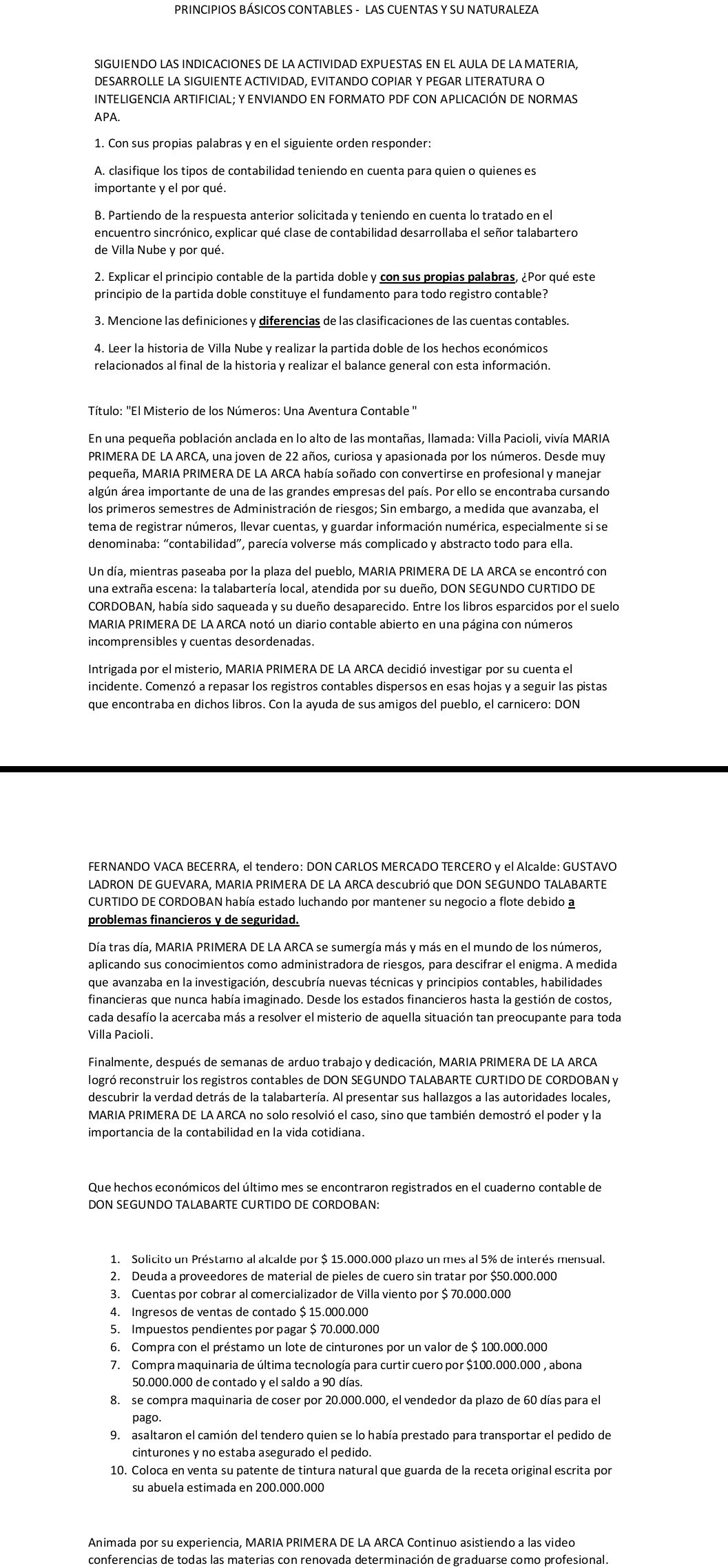 1. Con sus propias palabras y en el | StudyX