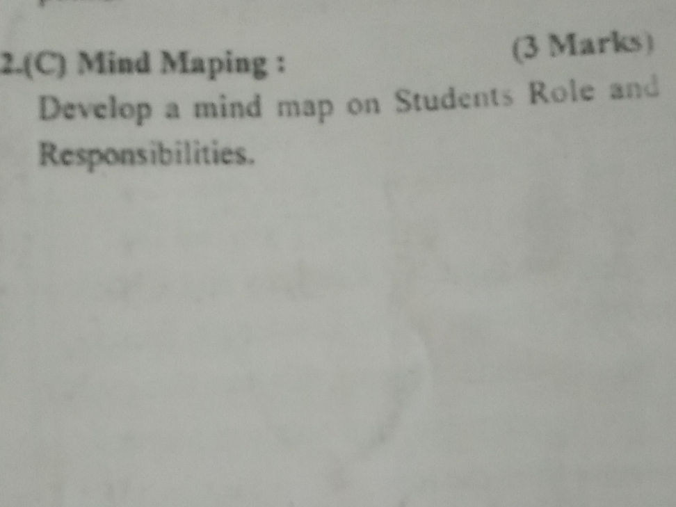 2.(C) Mind Maping: (3 Marks) Develop a mind | StudyX