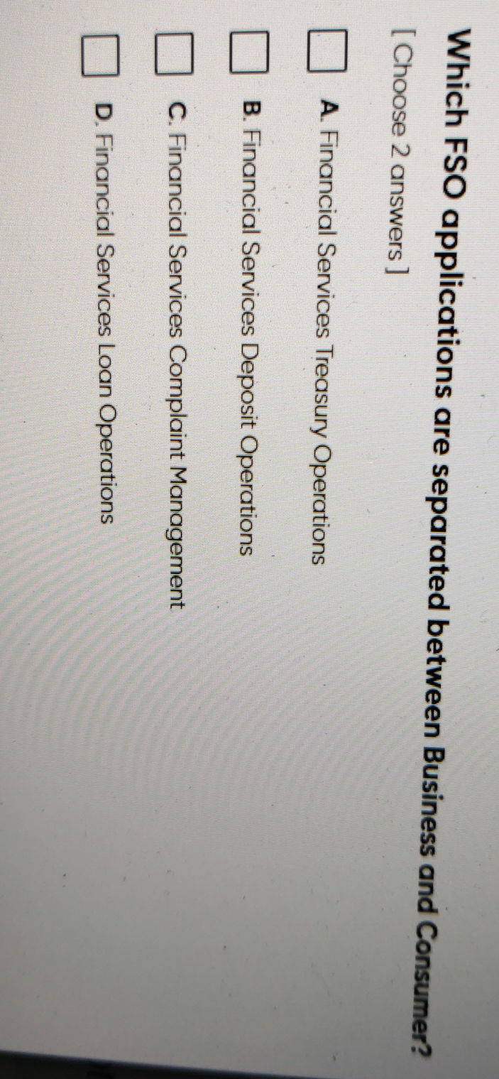 Which FSO applications are separated between | StudyX