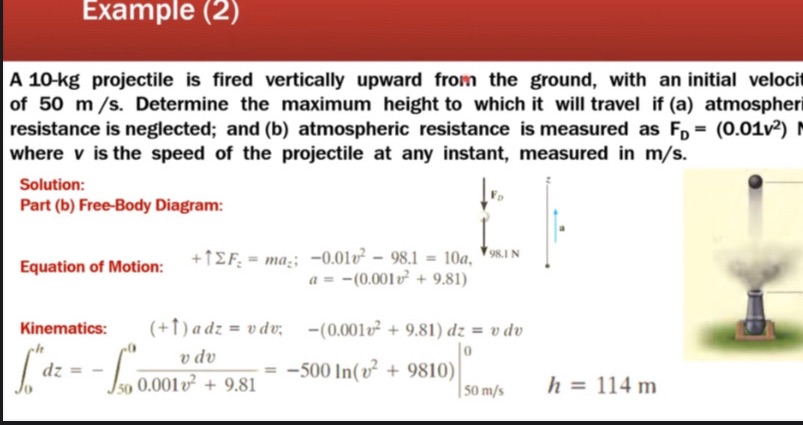 A 10-kg projectile is fired vertically | StudyX