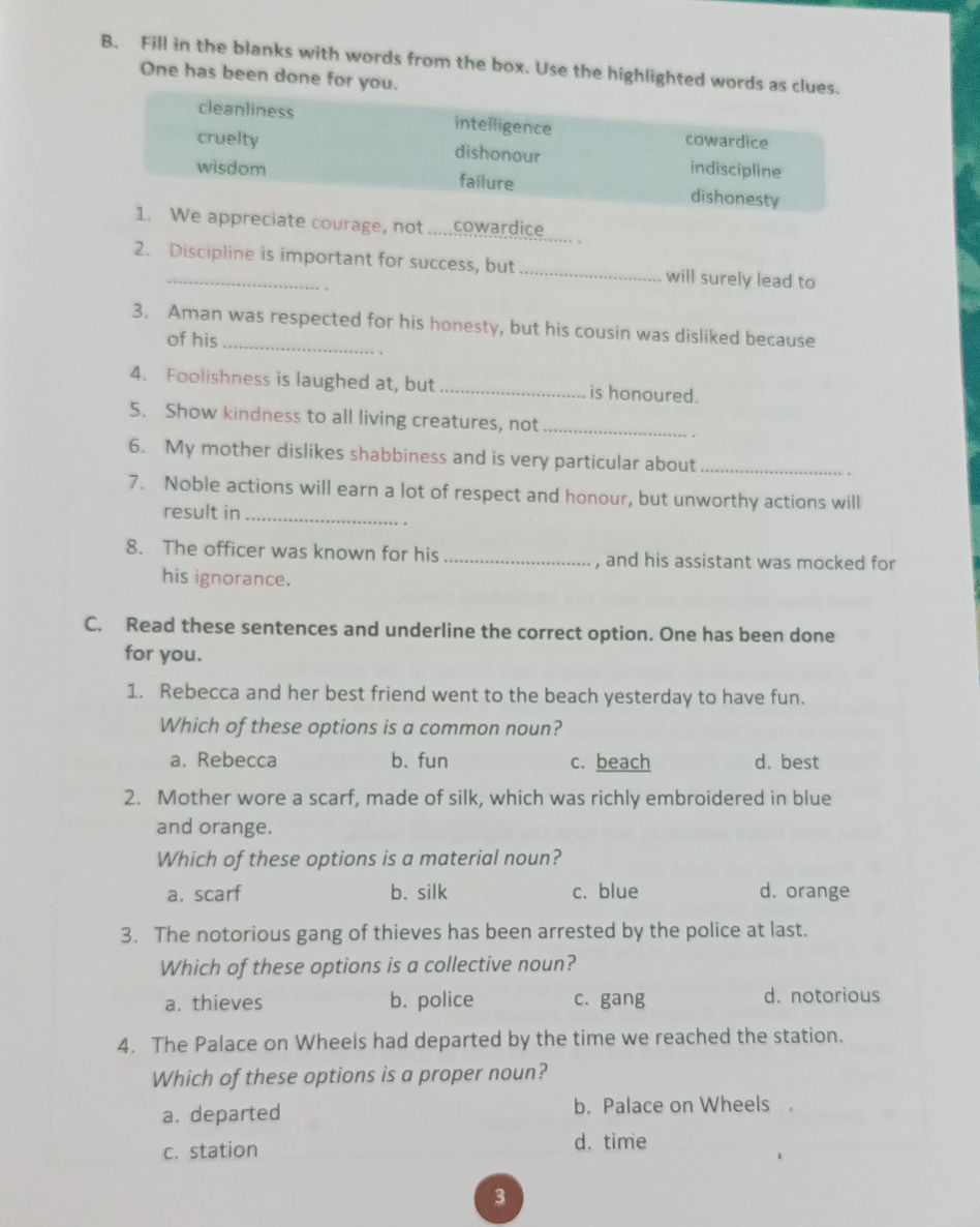 B. Fill in the blanks with words from the | StudyX