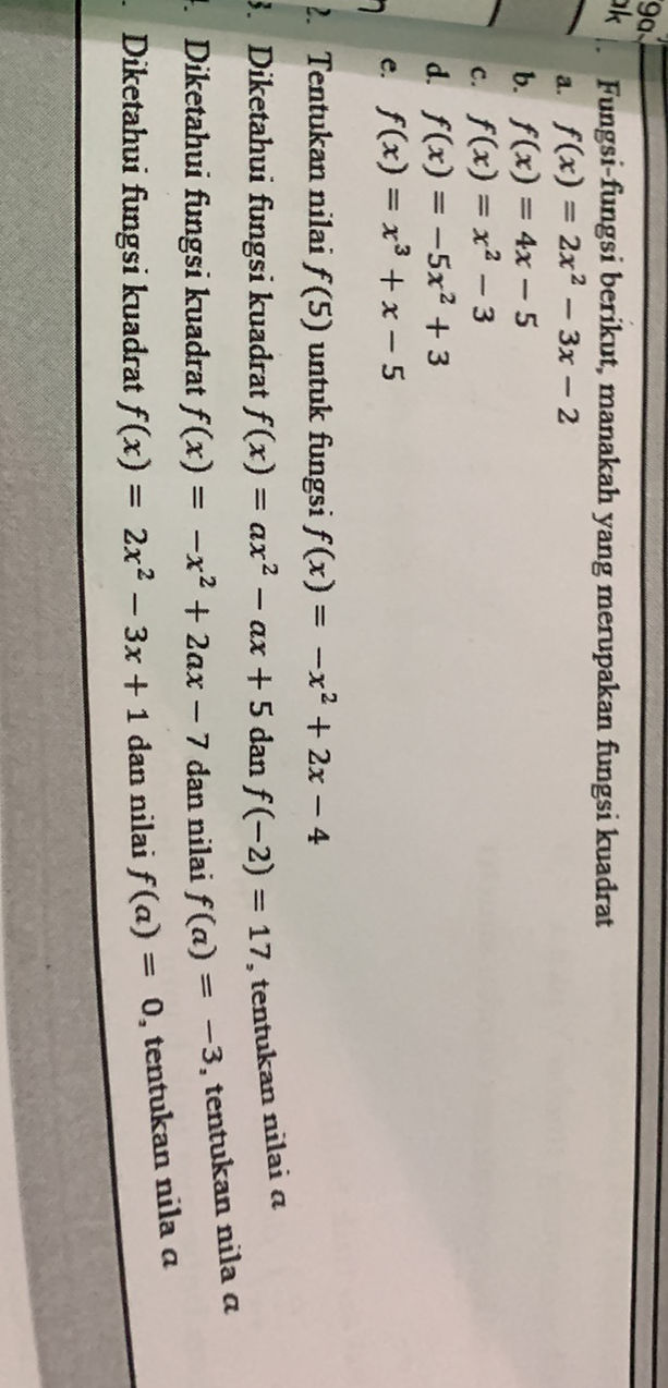 Fungsi-fungsi berikut, manakah yang | StudyX