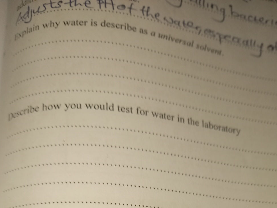 Explain why water is describe as a universal | StudyX