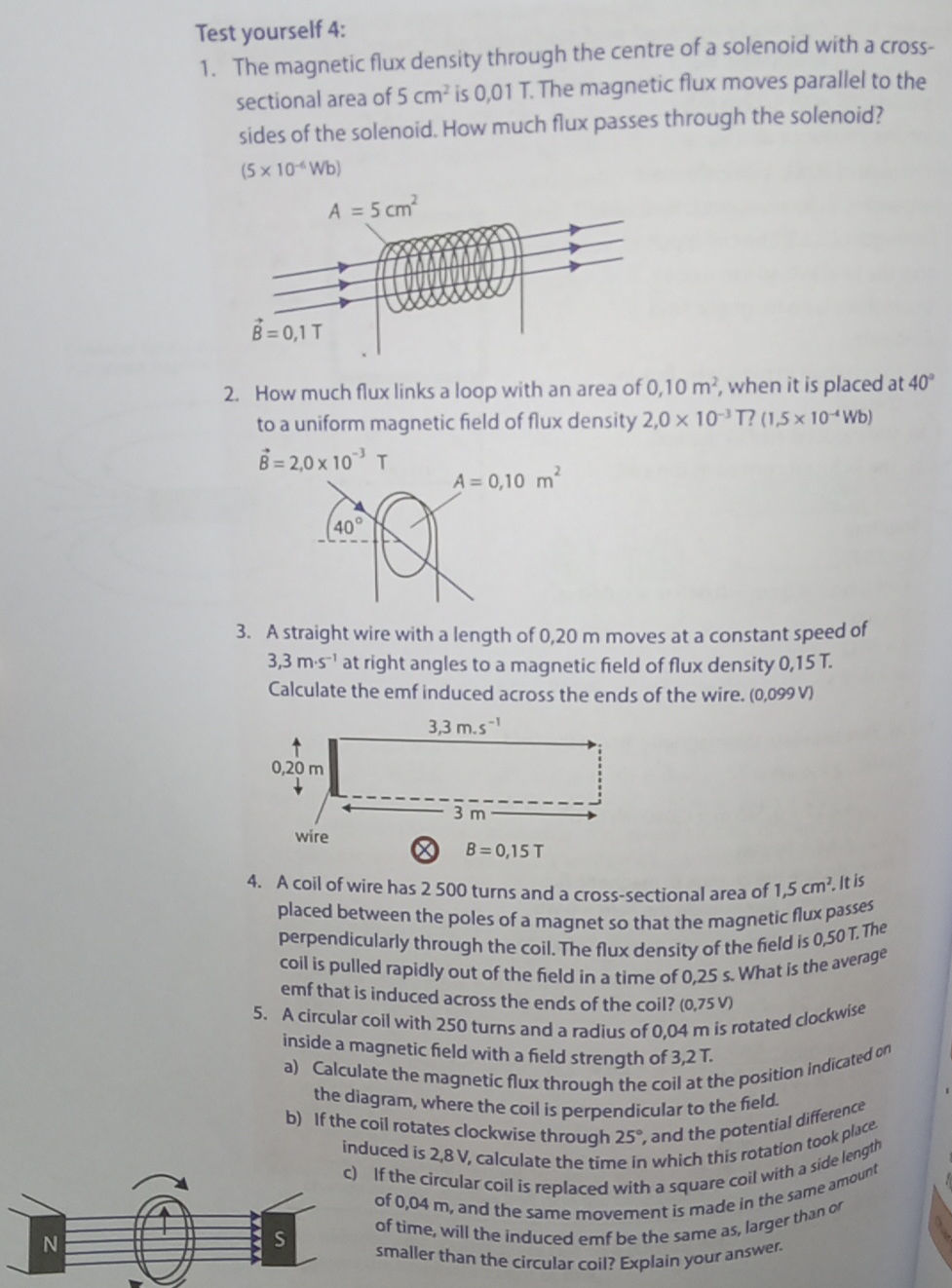 Test yourself 4: 1. The magnetic flux