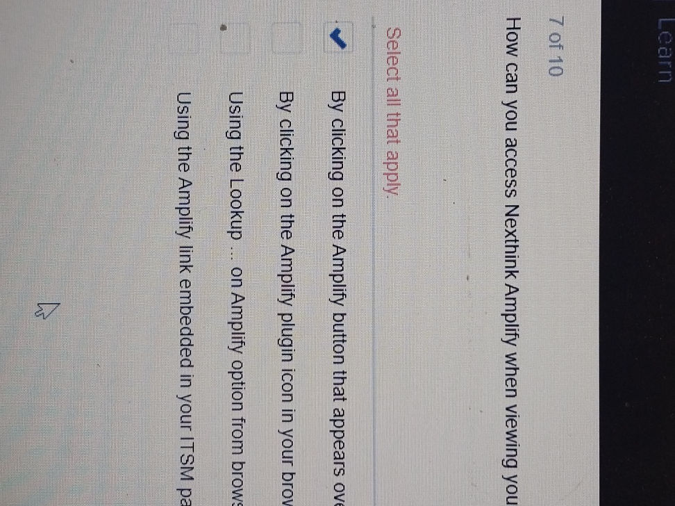How can you access Nexthink Amplify when | StudyX