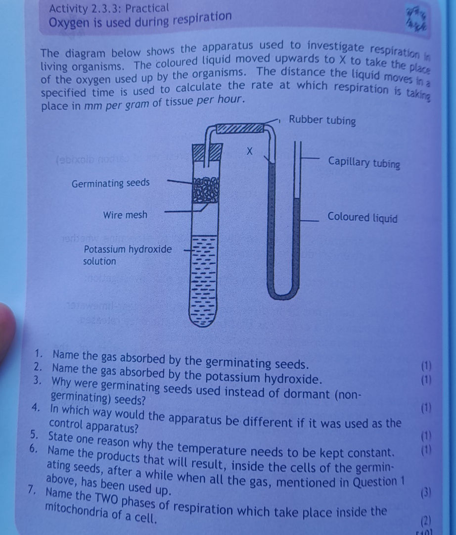The diagram below shows the apparatus used | StudyX