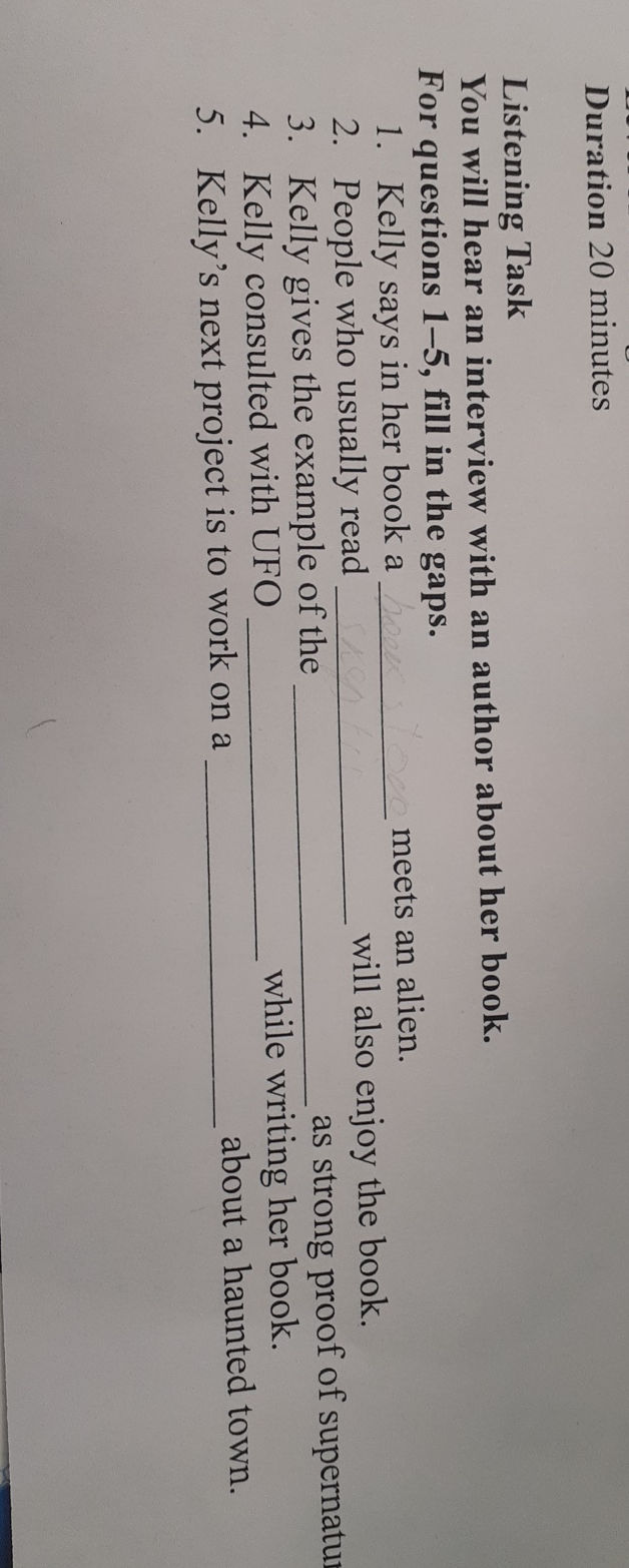 Listening Task You will hear an interview | StudyX