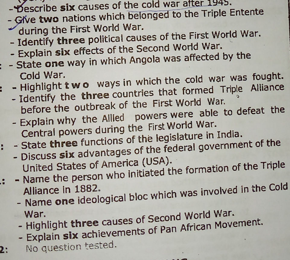 - Describe six causes of the cold war after | StudyX